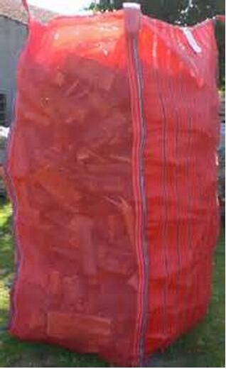 Tall Red Firewood Ventilated Mesh FIBC Bulk Bag With Corner Loops 2202 Lbs