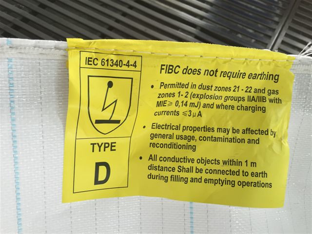 White TYPE D Anti Static Bulk Bags Ungroundable , Anti-Sift For Chemicals